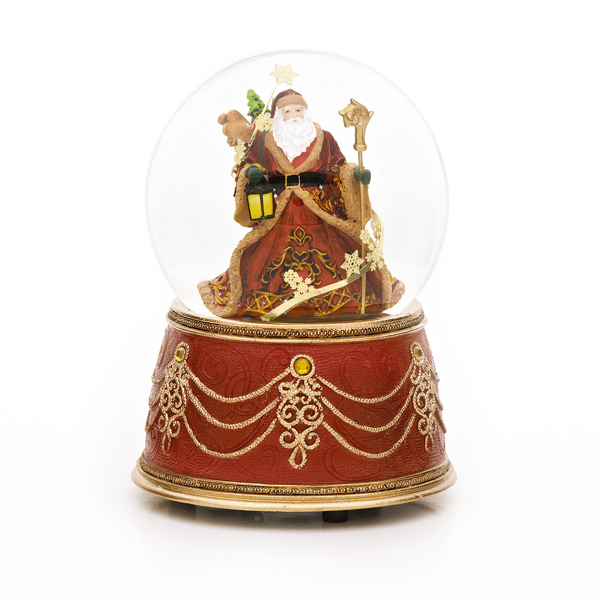 Red & Gold Santa Claus Snow Globe – The Christmas Imaginarium