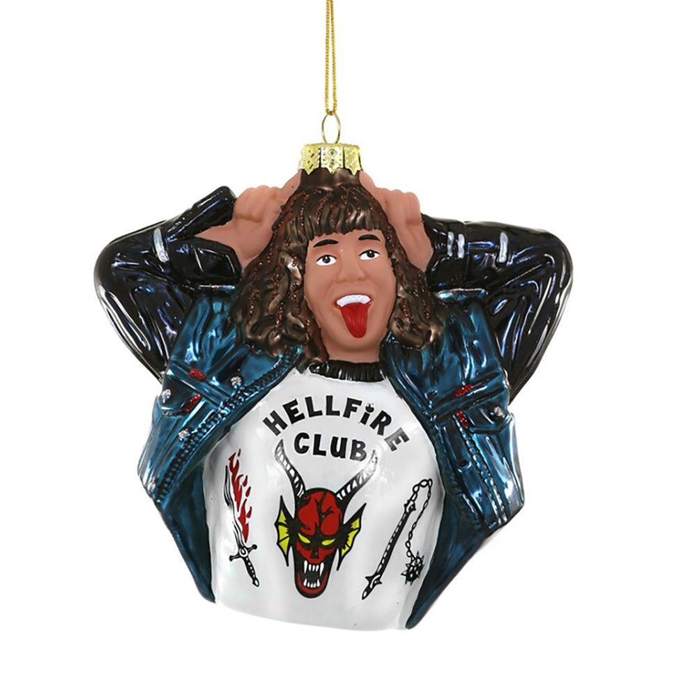 Eddie “Hellfire Club” Stranger Things Glass Christmas Tree Decoration ...