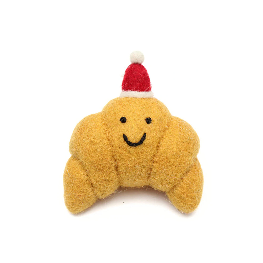Felt Christmas Croissant Tree Decoration With Santa Hat – The Christmas ...