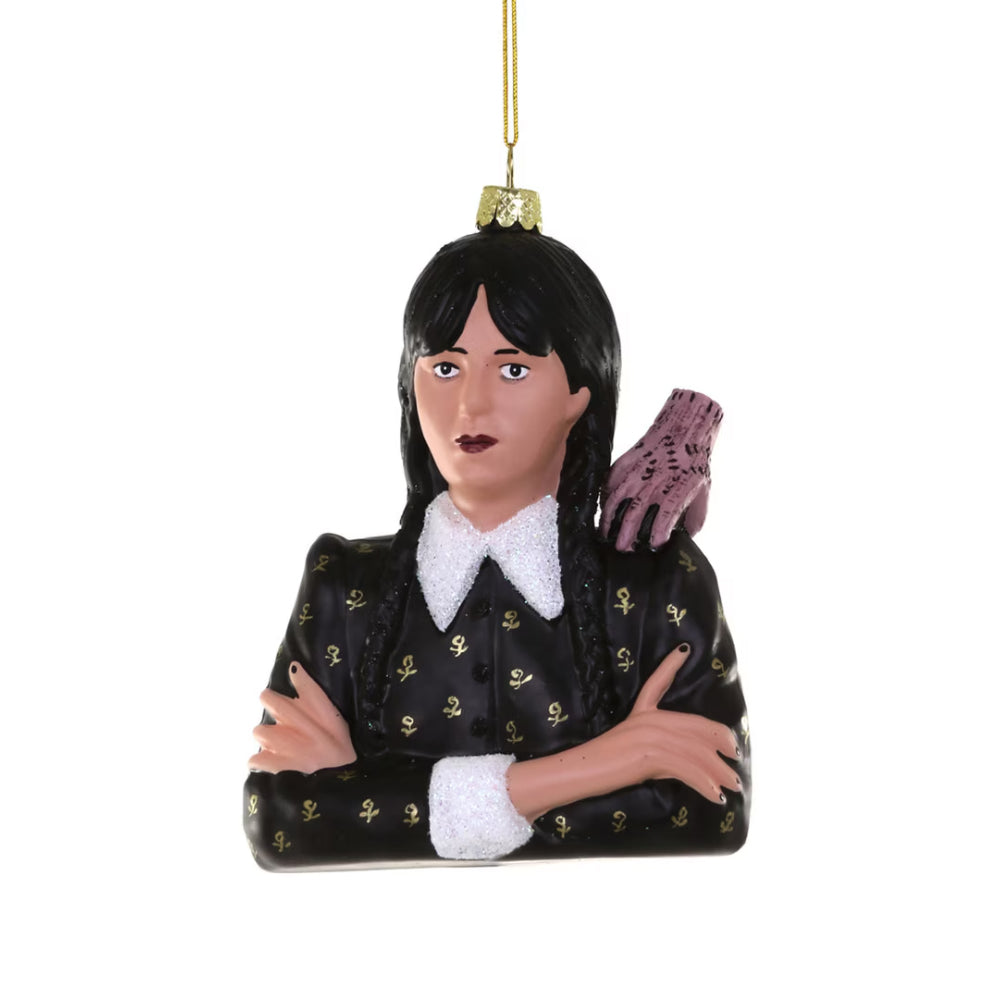 Wednesday Addams Glass Christmas Tree Decoration – 10cm – The Christmas ...