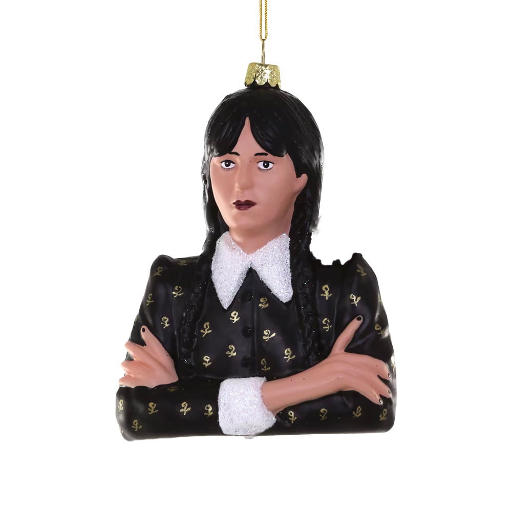 Wednesday Addams Glass Christmas Tree Decoration – 10cm – The Christmas ...
