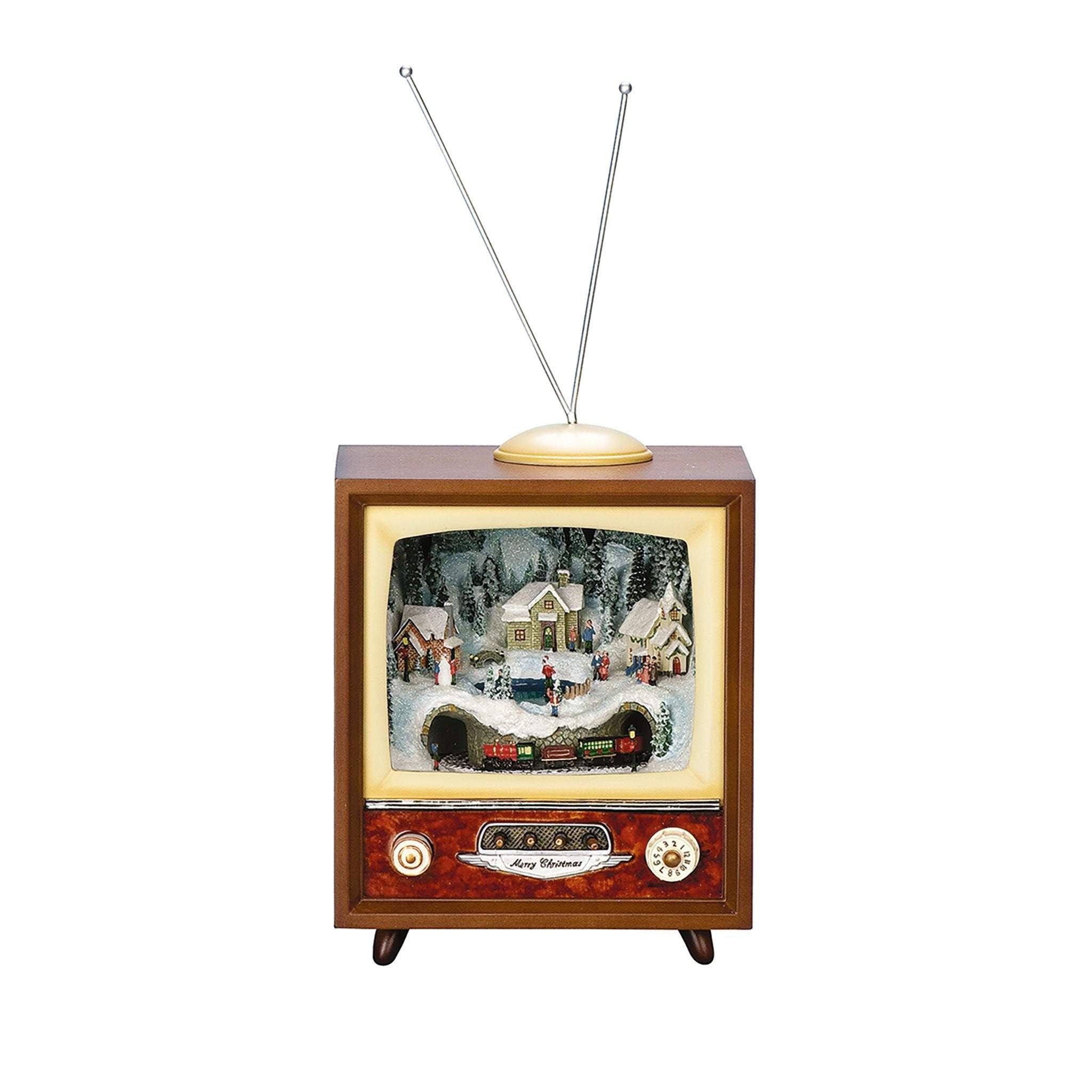 Retro TV Christmas Decoration Moving Light Up Musical – The Christmas ...